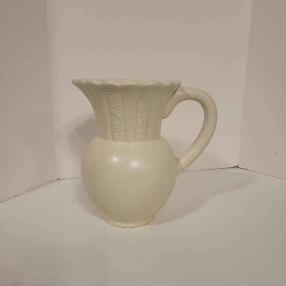 Vintage | Accents | Vintage Mcm Ivory Ceramic Medium Size Pitcher Ewer ...